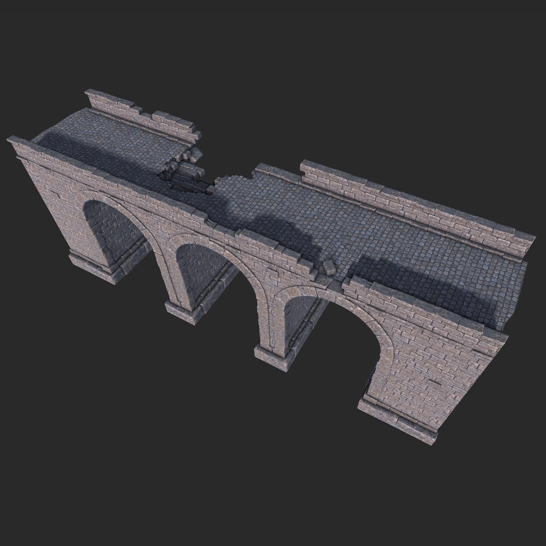 3d Model Bridge Ruins