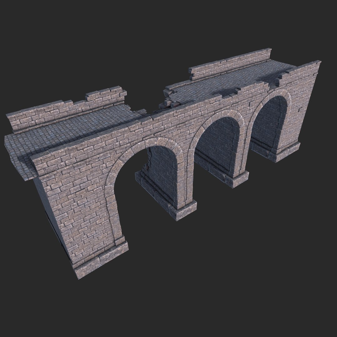 3d Model Bridge Ruins