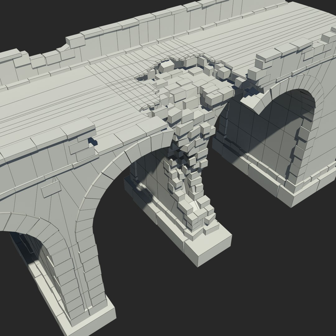 3d Model Bridge Ruins
