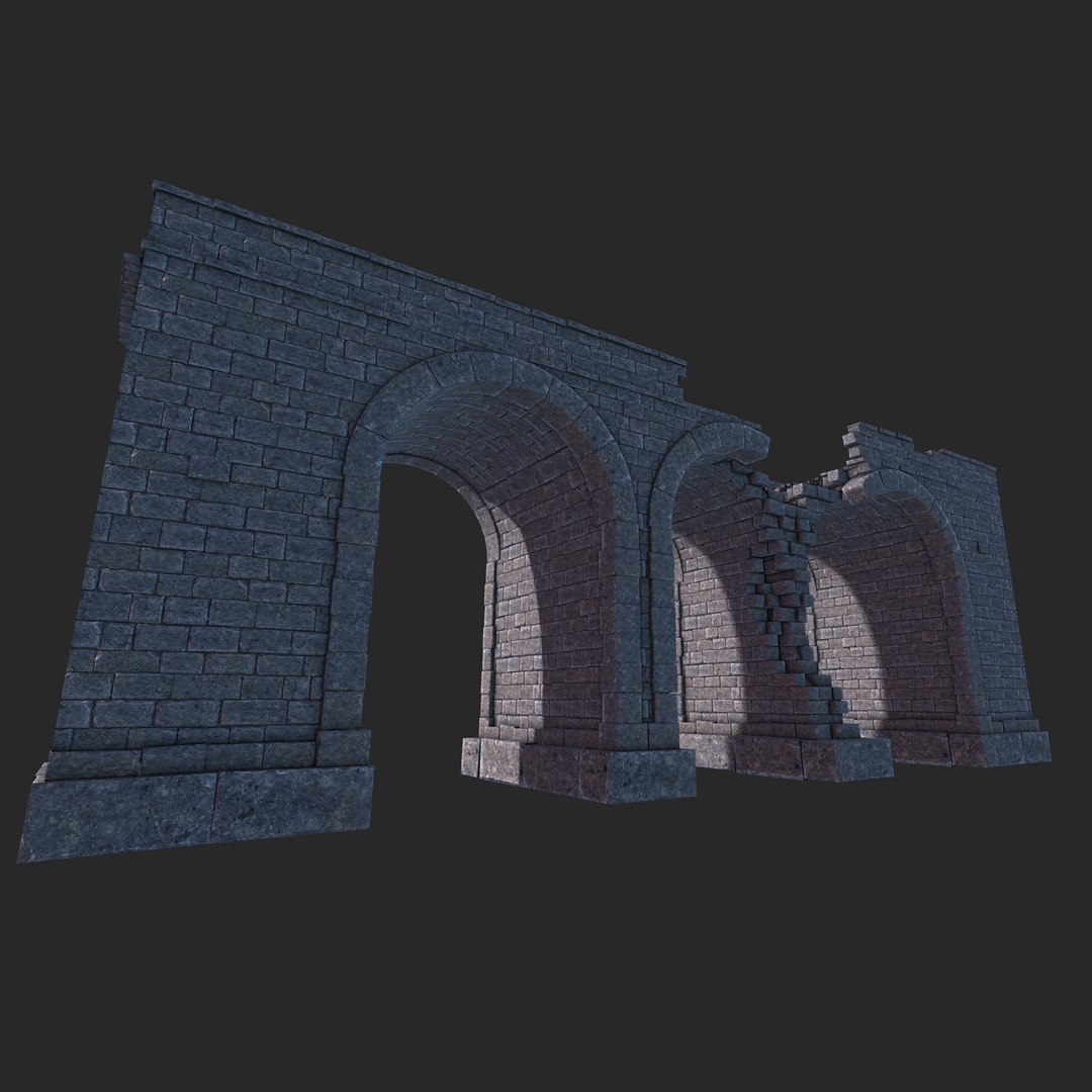 3d Model Bridge Ruins