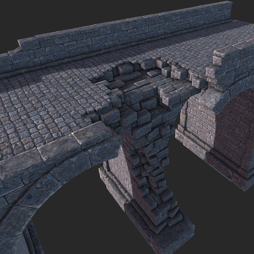 3d Model Bridge Ruins