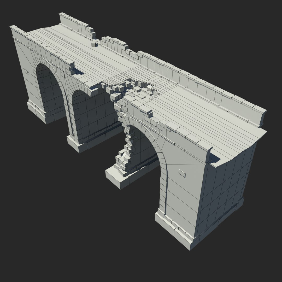 3d Model Bridge Ruins