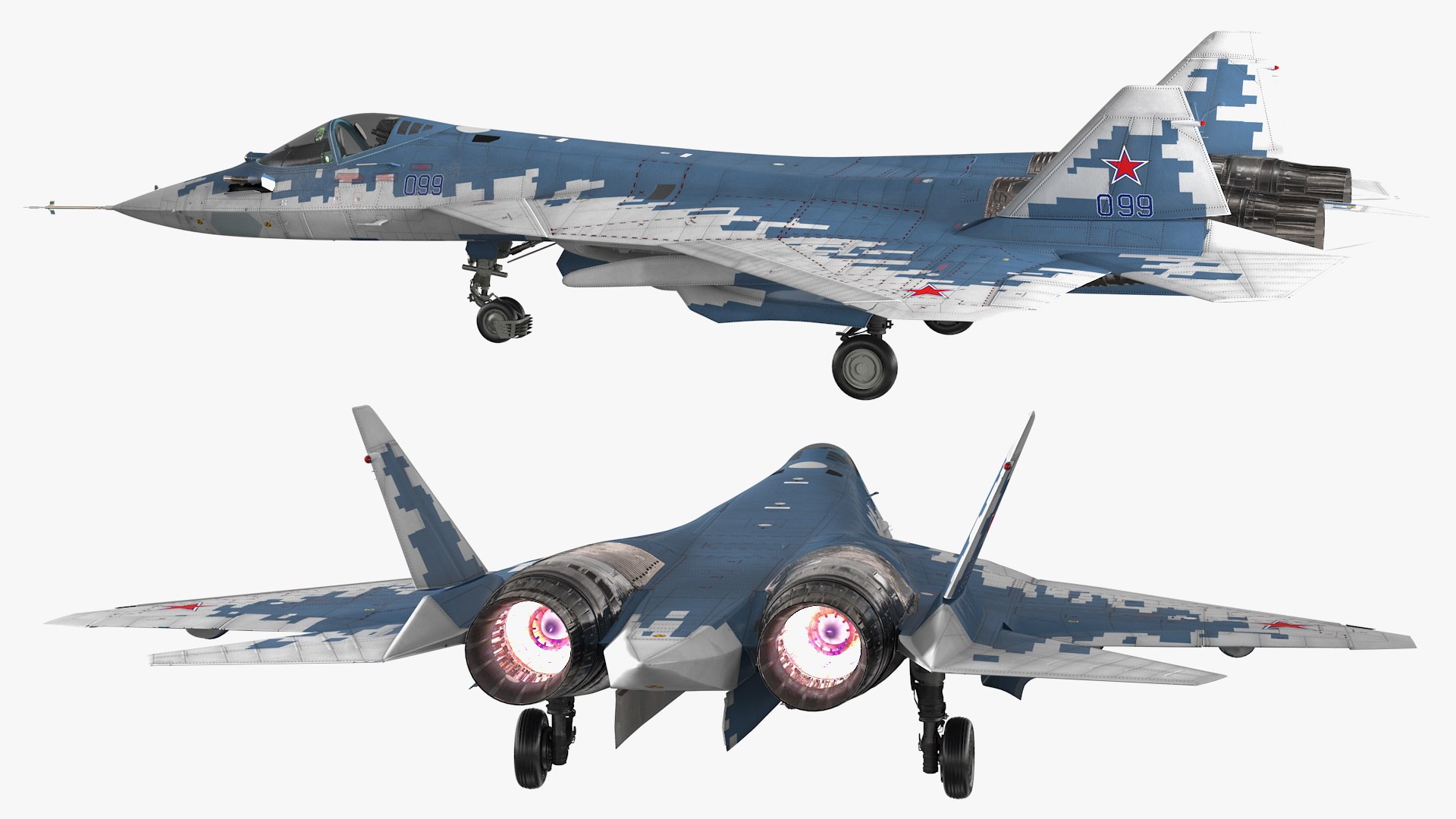 Su 57 stealth jet fighter 3D model - TurboSquid 1620879