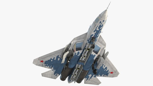 SU 57 隐形喷气式战斗机像素迷彩索具3D模型 - TurboSquid 1620879