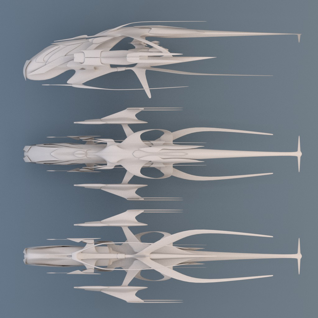3d model alien battleship