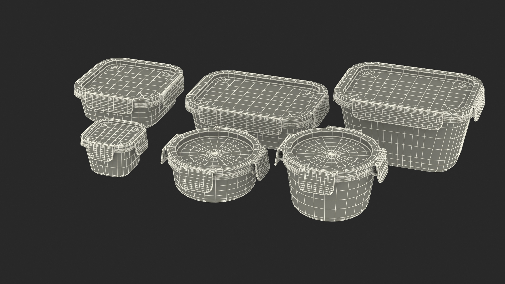 3D Glass Clip Lock Food Storage Container Set model - TurboSquid 1738086