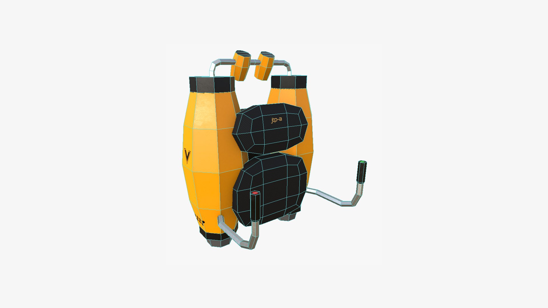 Jetpack Low Poly A01 Yellow - SciFi Character Design 3D Model ...