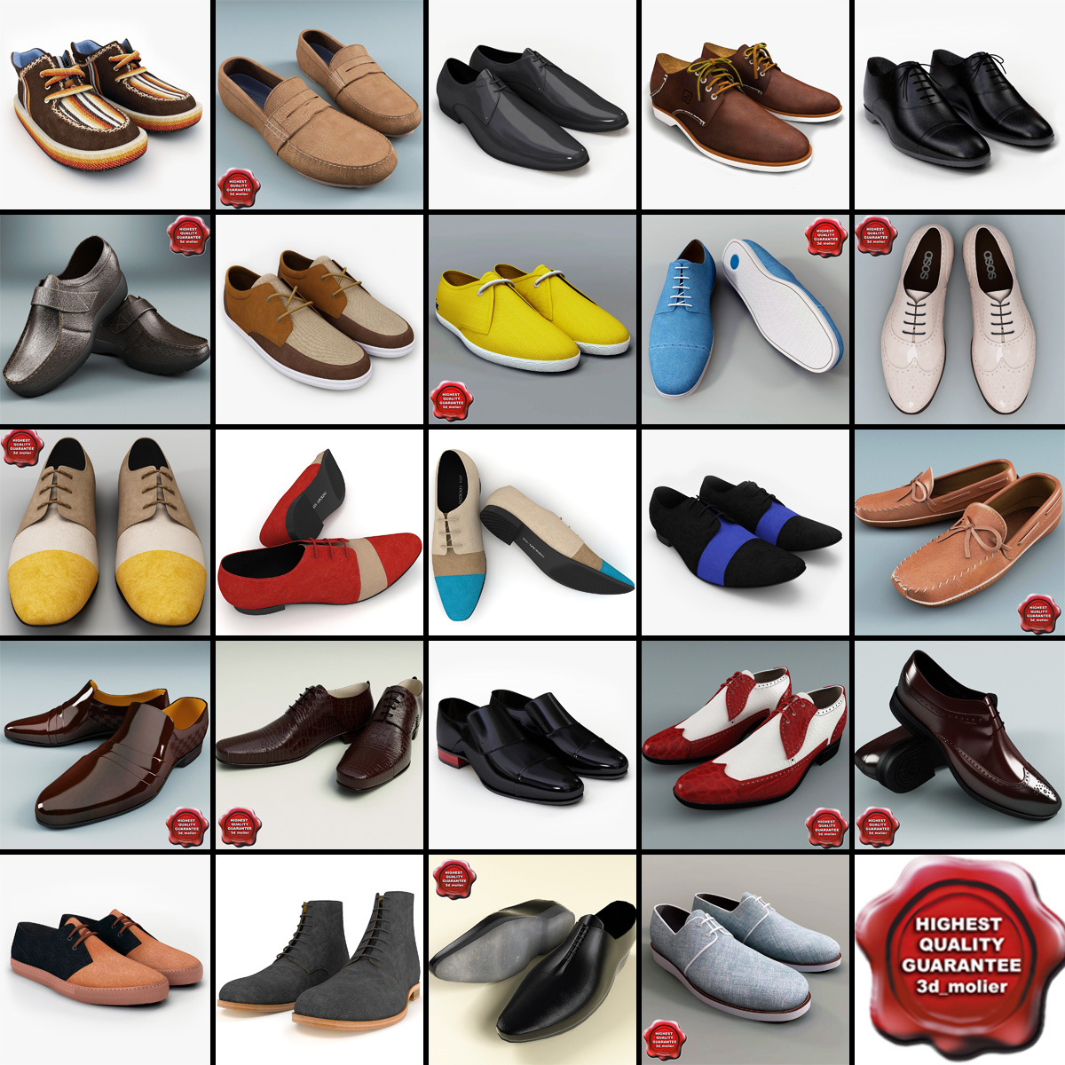 3d model men shoes v11