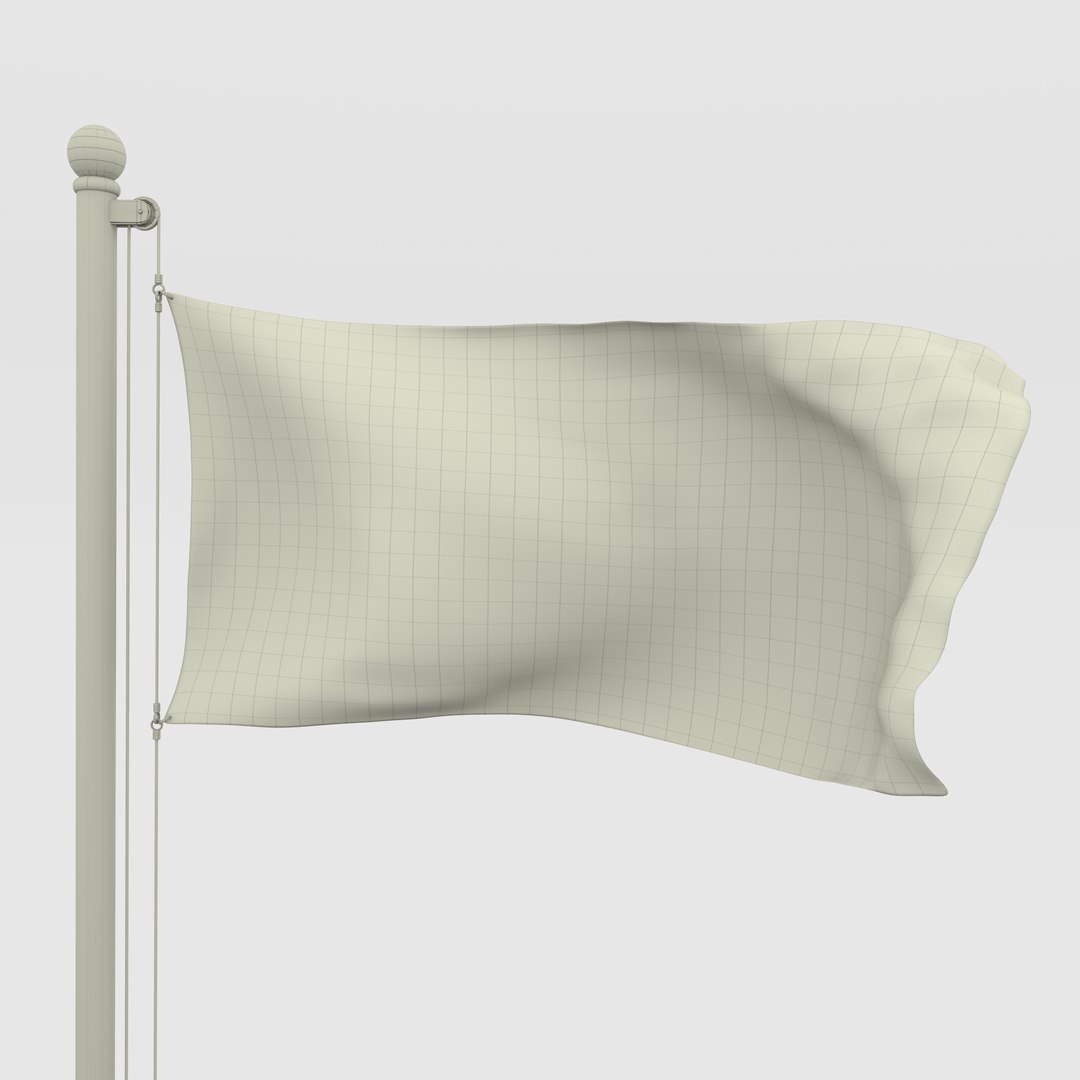 3d Flag Pole Model