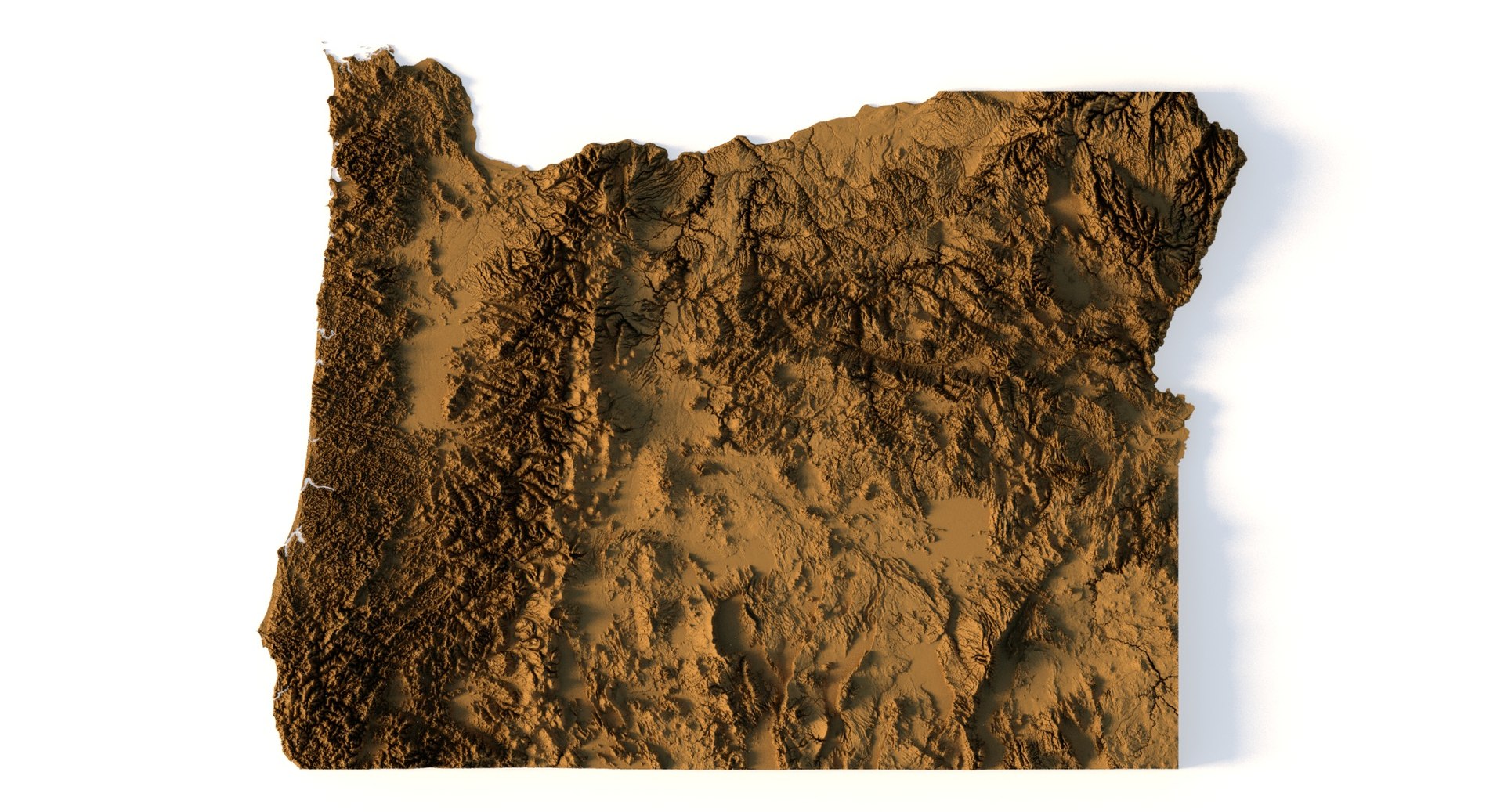 modelo 3d Proyecto 3D del modelo STL del estado de Oregón - TurboSquid ...