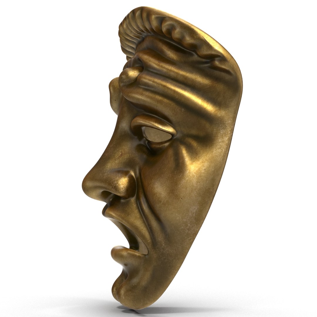 3d theatre tragedy mask model