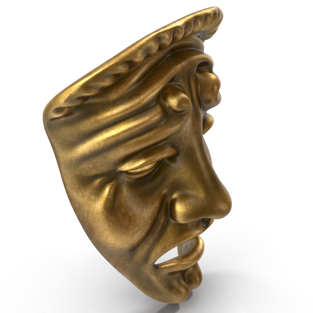 3d theatre tragedy mask model