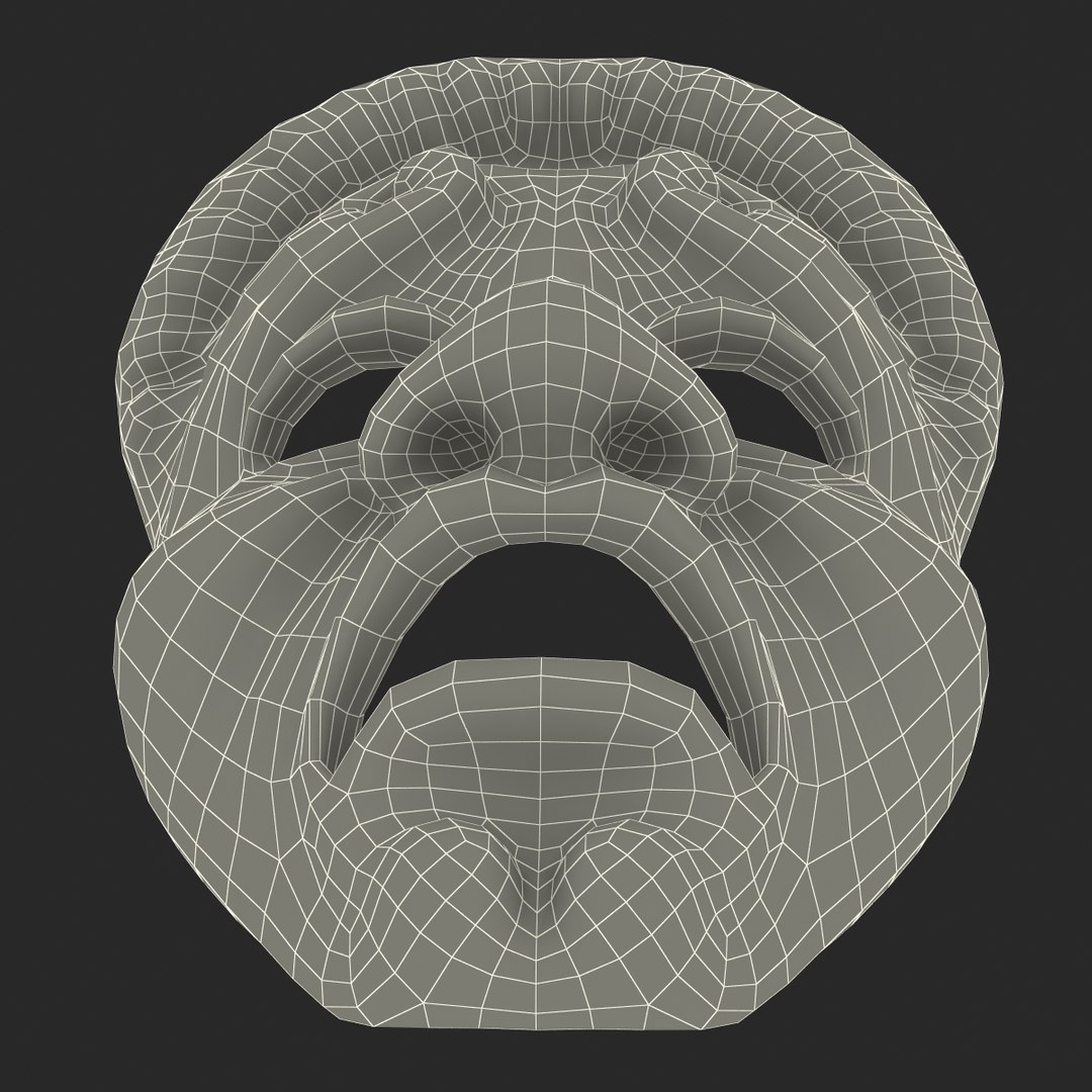 3d Theatre Tragedy Mask Model