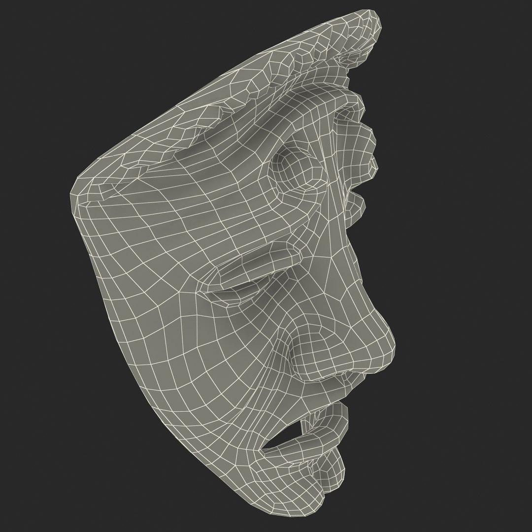 3d Theatre Tragedy Mask Model