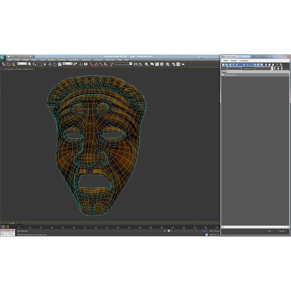 3d theatre tragedy mask model