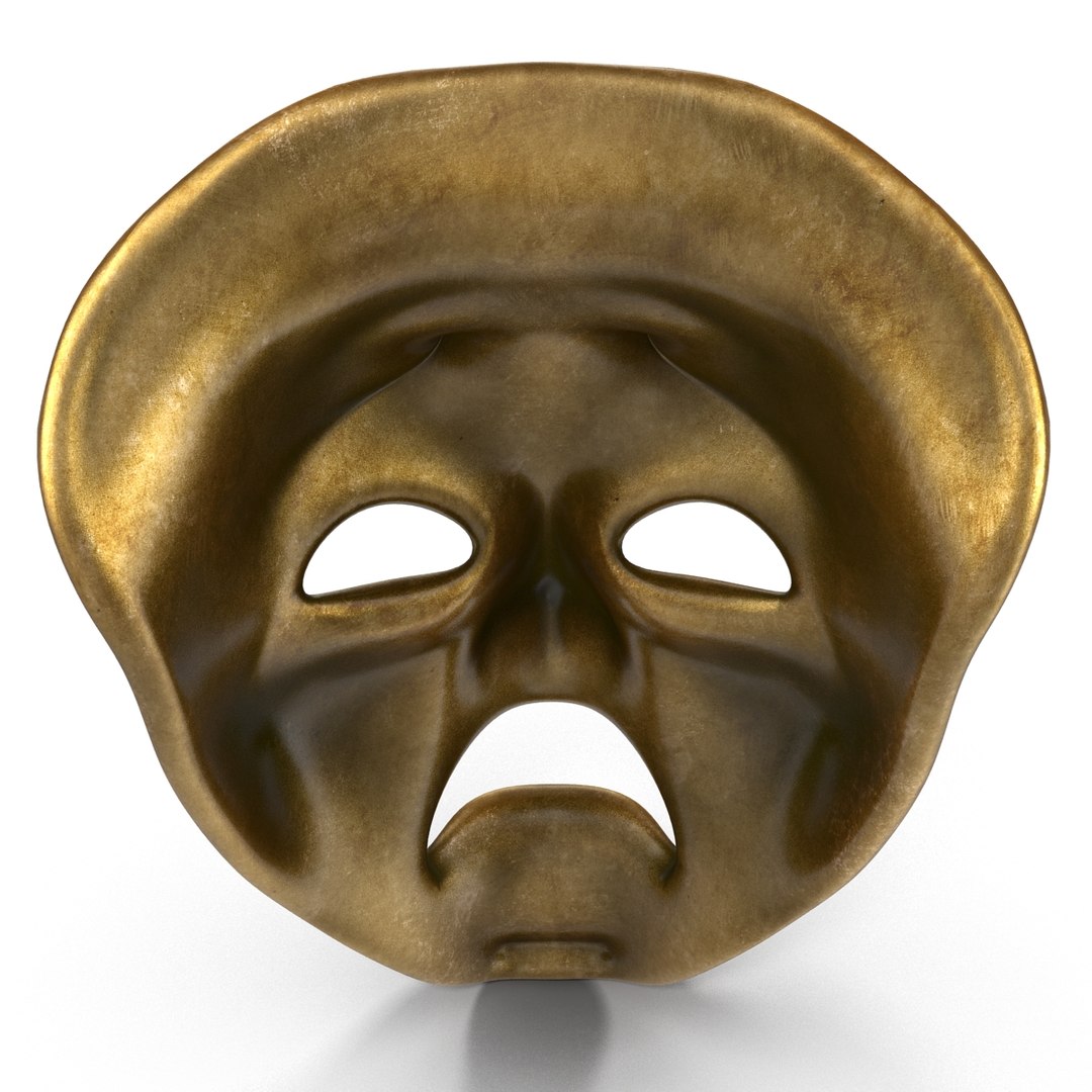 3d theatre tragedy mask model