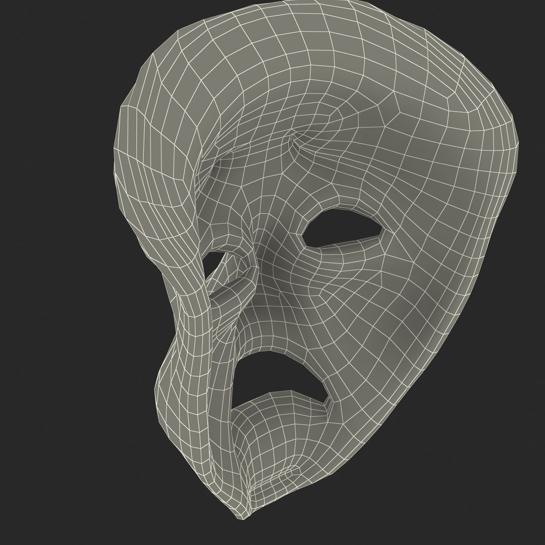 3d Theatre Tragedy Mask Model
