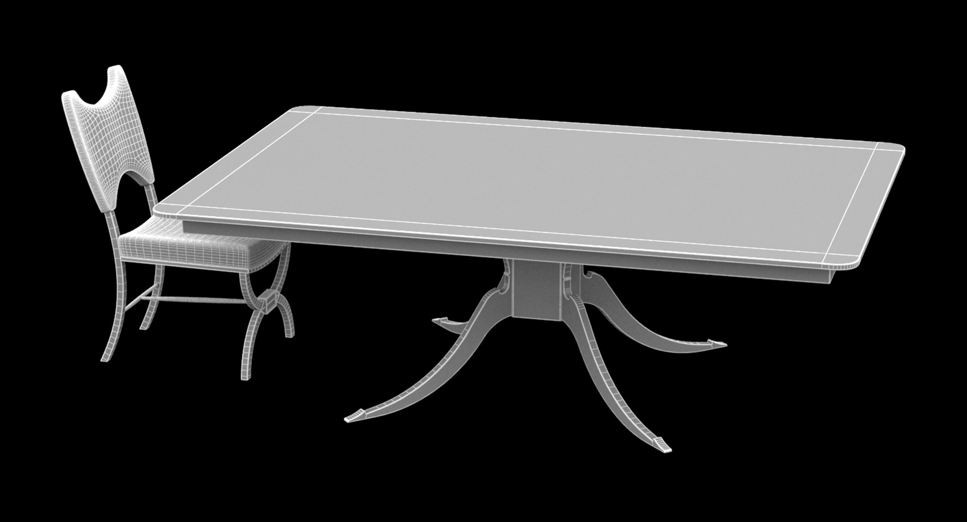 3D dining table chairs 04 - TurboSquid 1498791