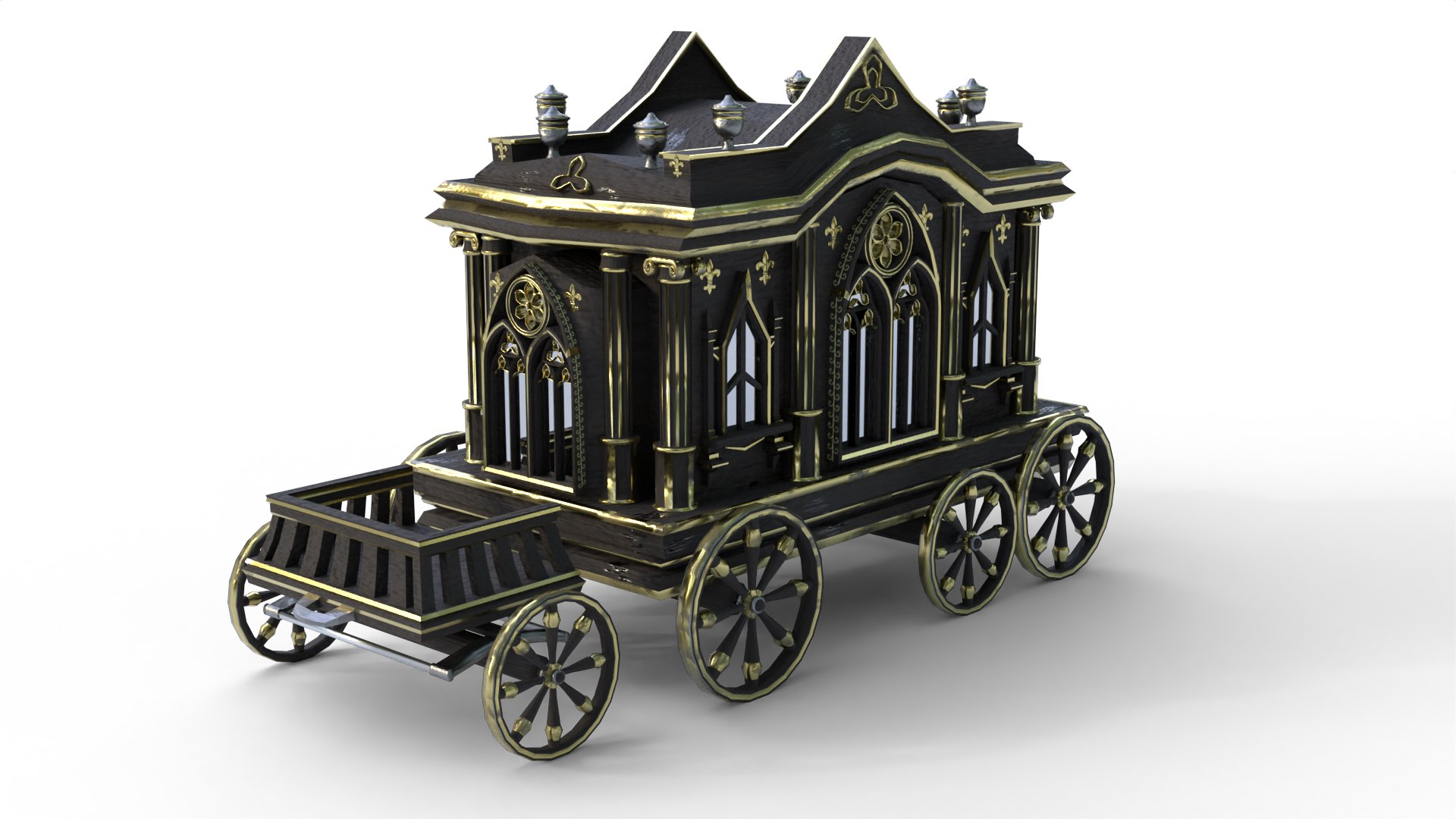 Stylized Luxury Wooden Carriage 3D Model - TurboSquid 1937918