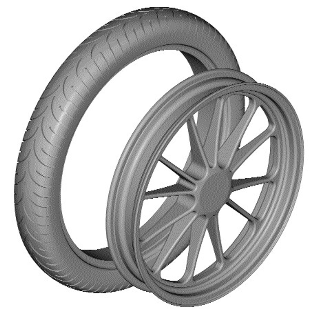 3d Motorcycle Wheel Model