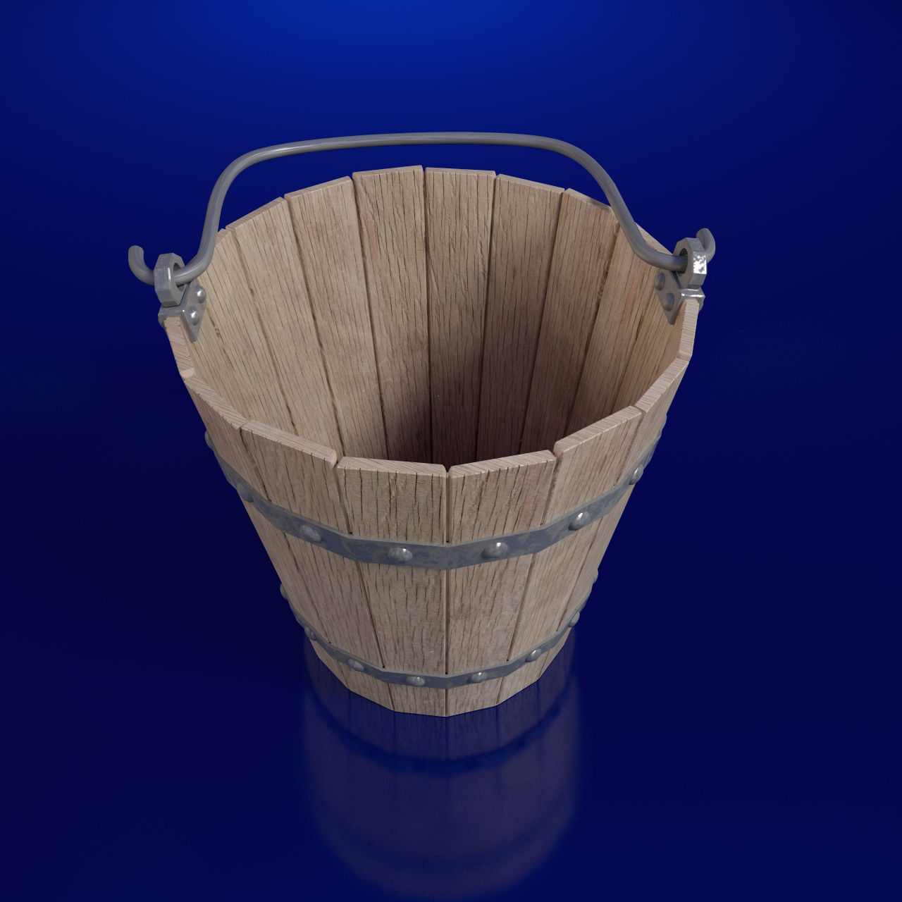 3d model bucket wooden