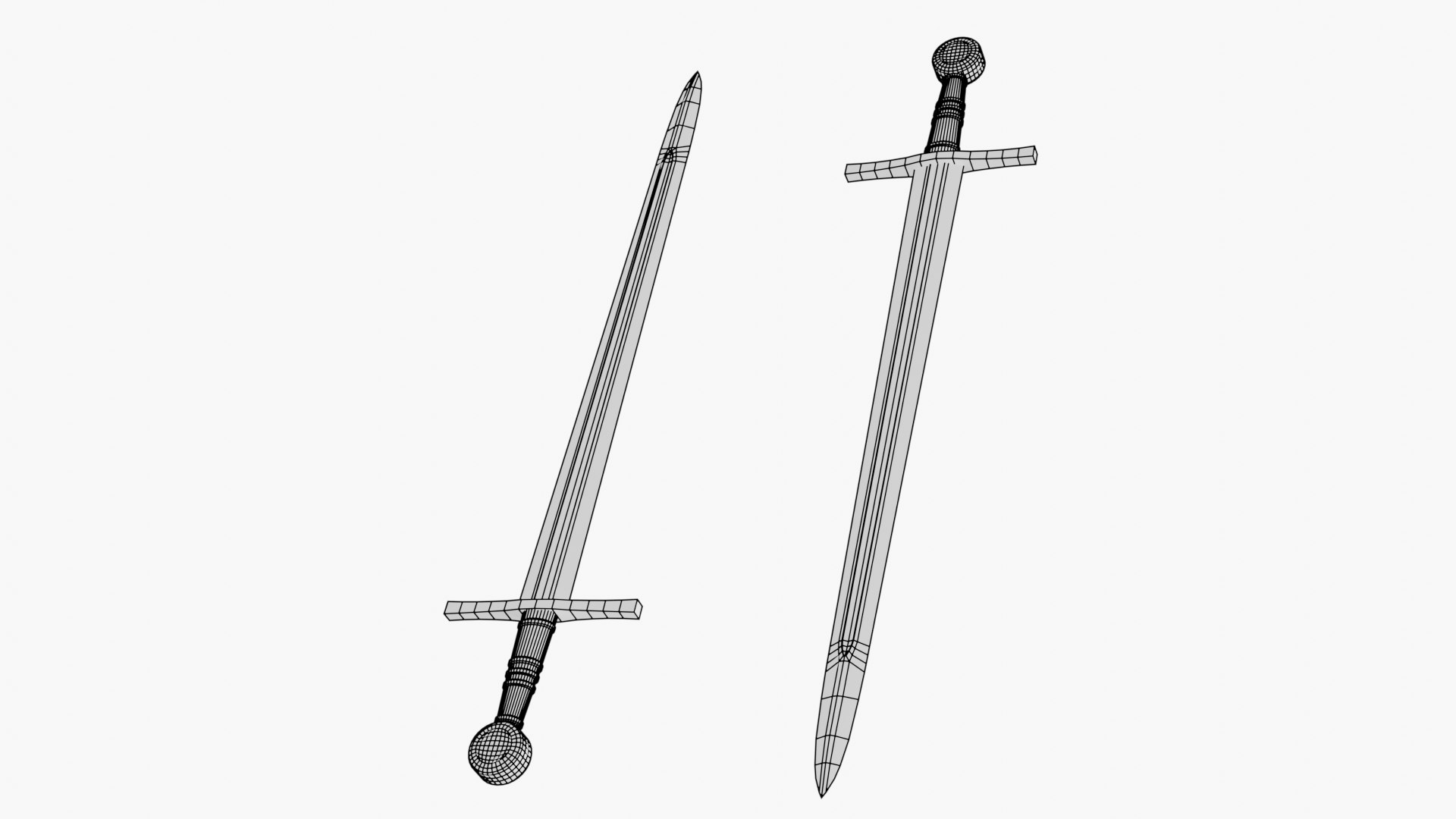 3D Model Game-Ready Crusader Sword - Exquisite Sword With Engravings ...