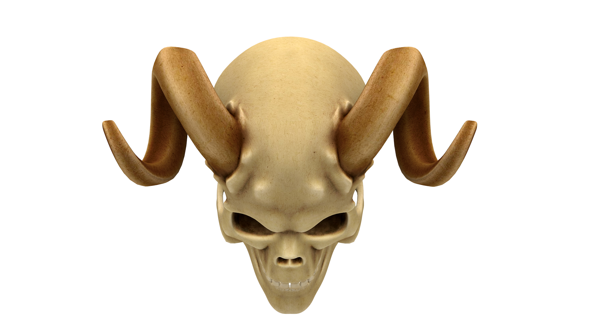 3D Monster skull with rams horns - TurboSquid 1788742