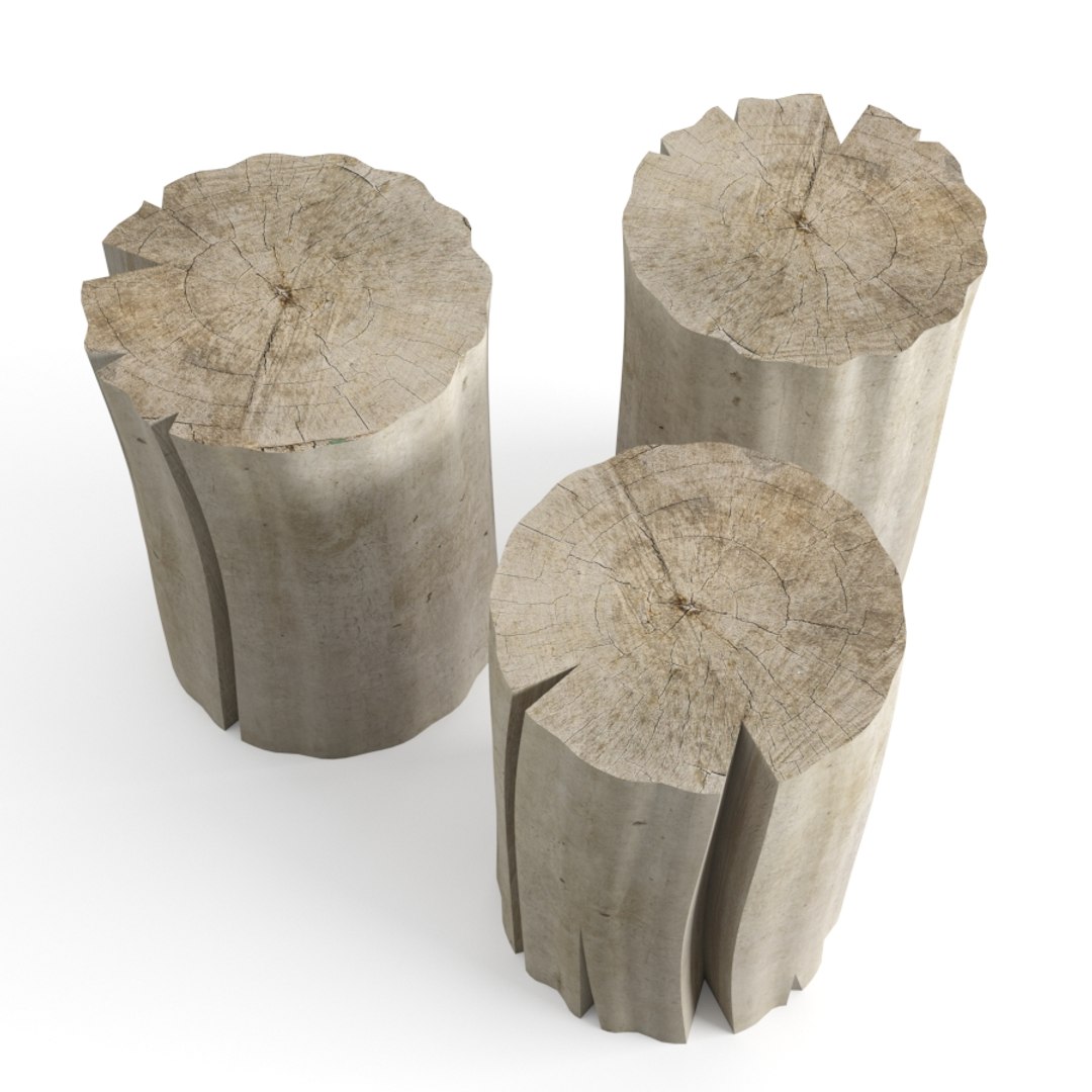3D Wood Stub Tables Model - TurboSquid 1494411