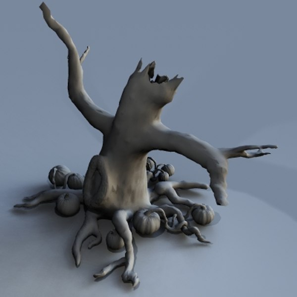 3ds max spooky pumpkin tree