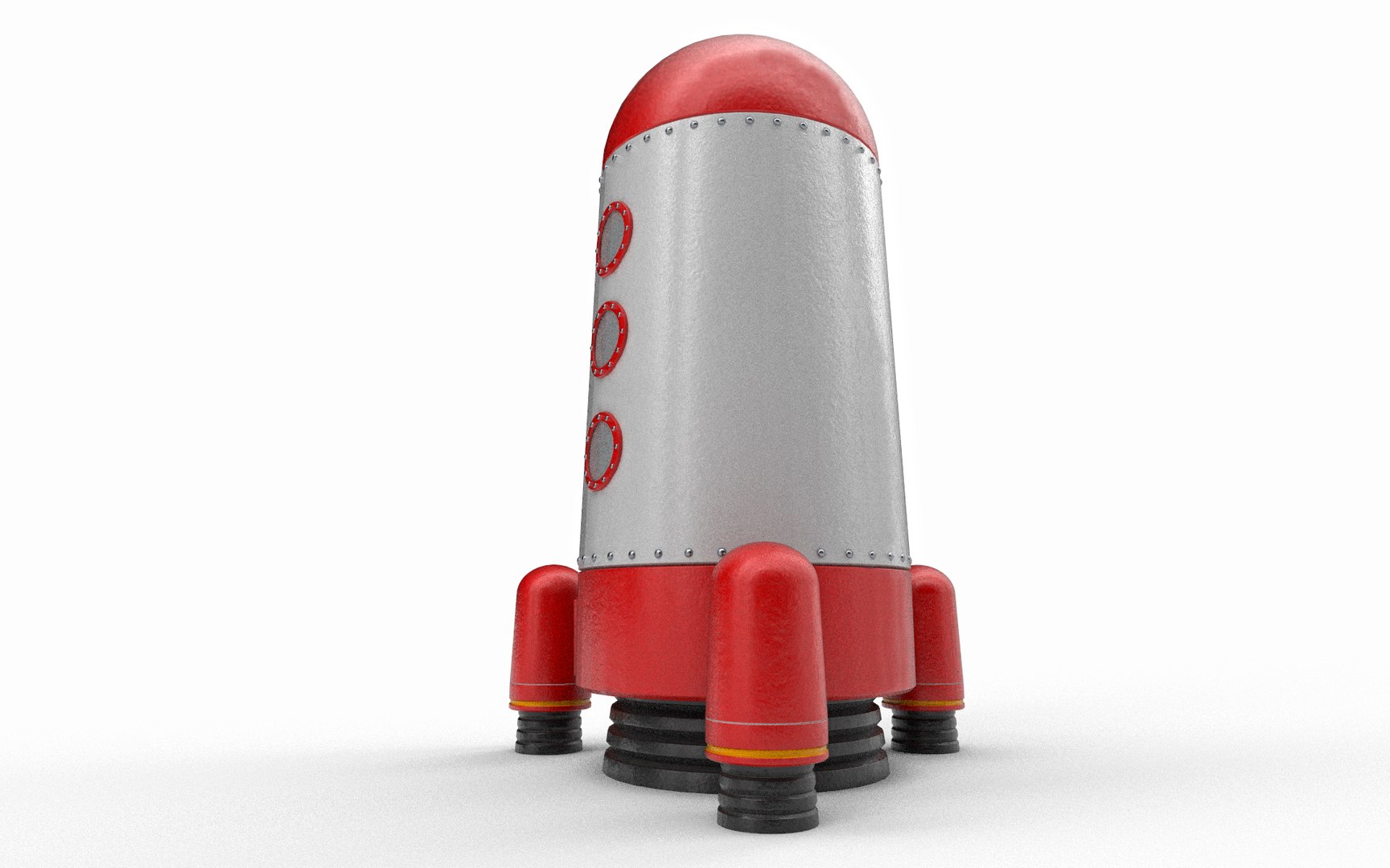 Realistic cartoon rocket 3D - TurboSquid 1602544