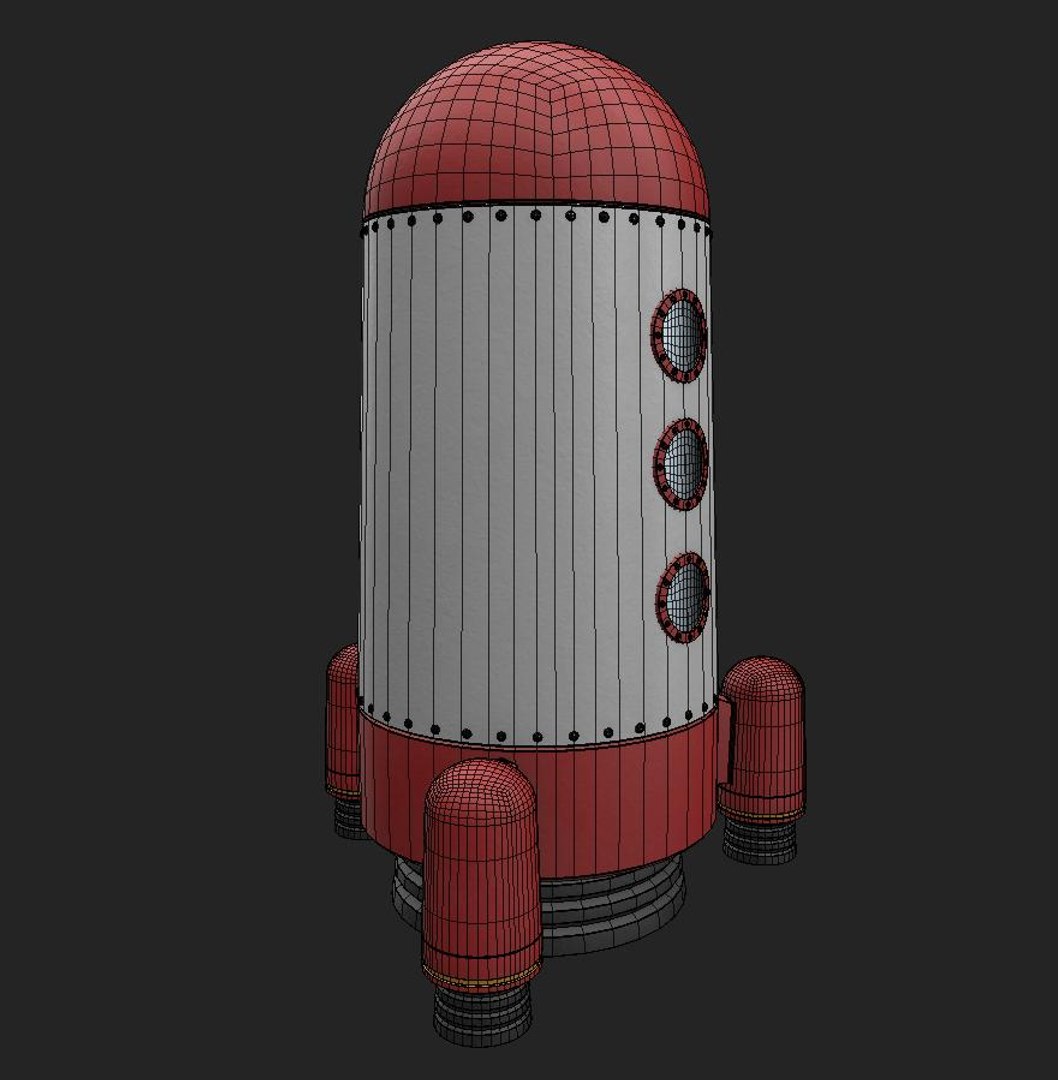 Realistic cartoon rocket 3D - TurboSquid 1602544