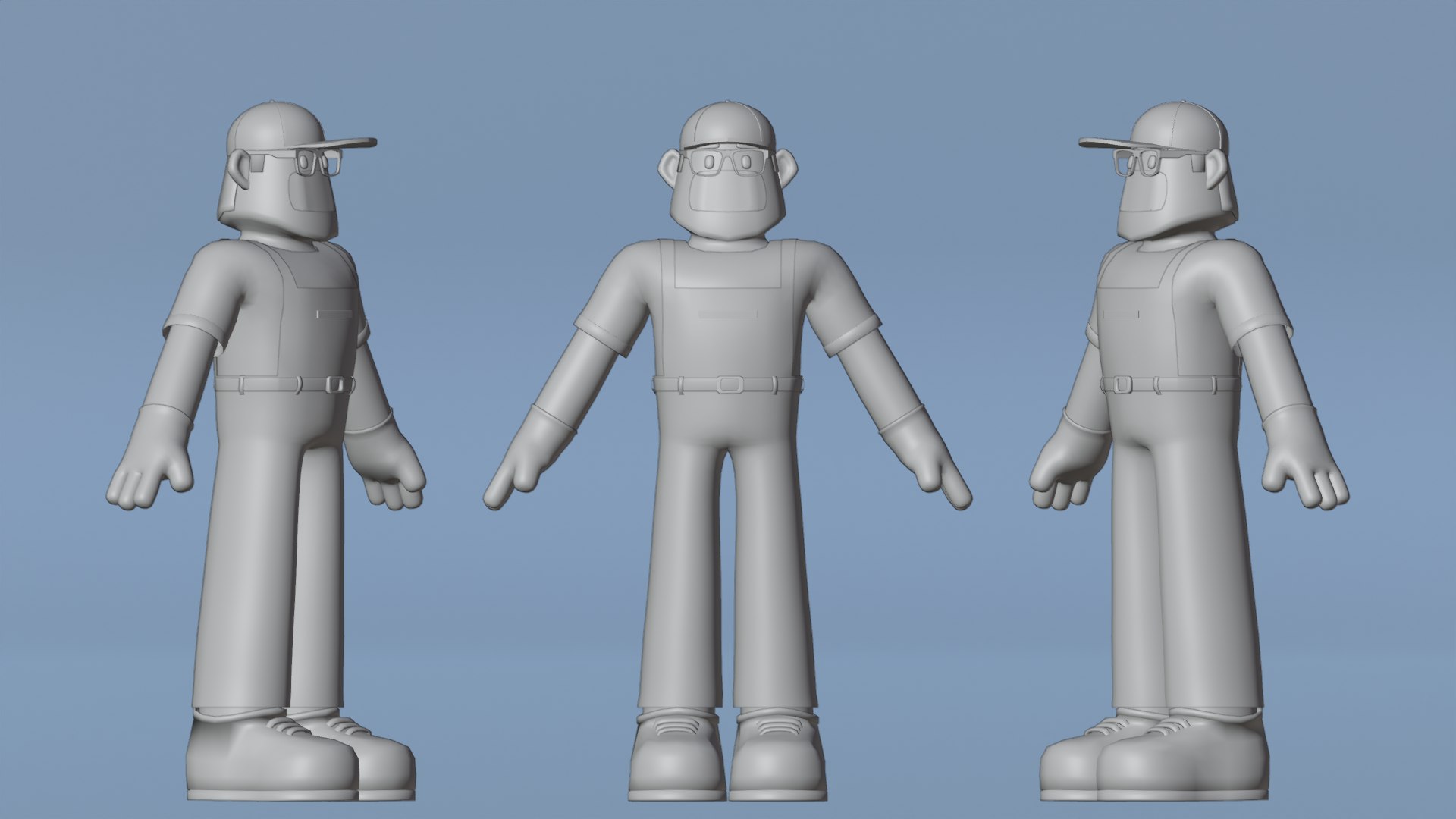 Minimal Mechanic Cartoon Character 3D Model - TurboSquid 2158632