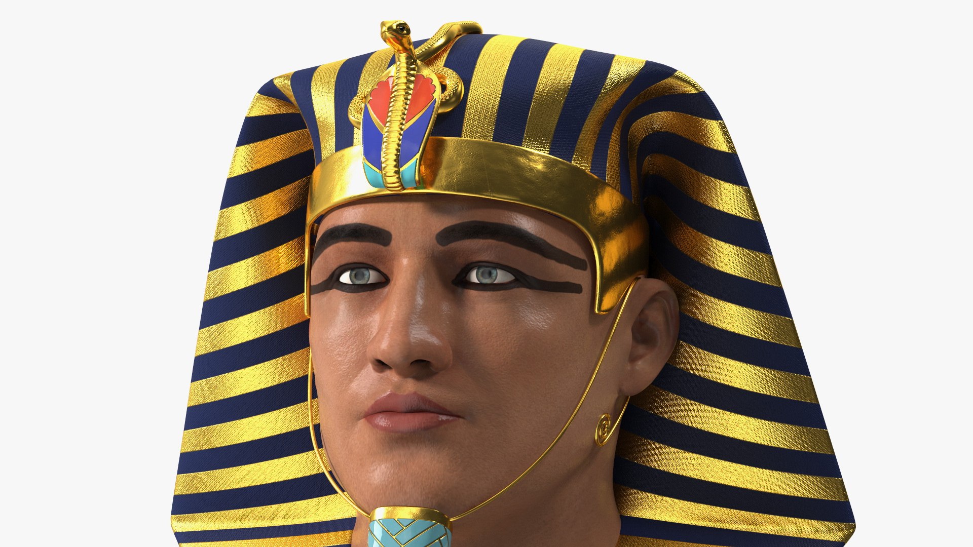 3D Head Of Egyptian Pharaoh Rigged For Cinema 4D - TurboSquid 2092552