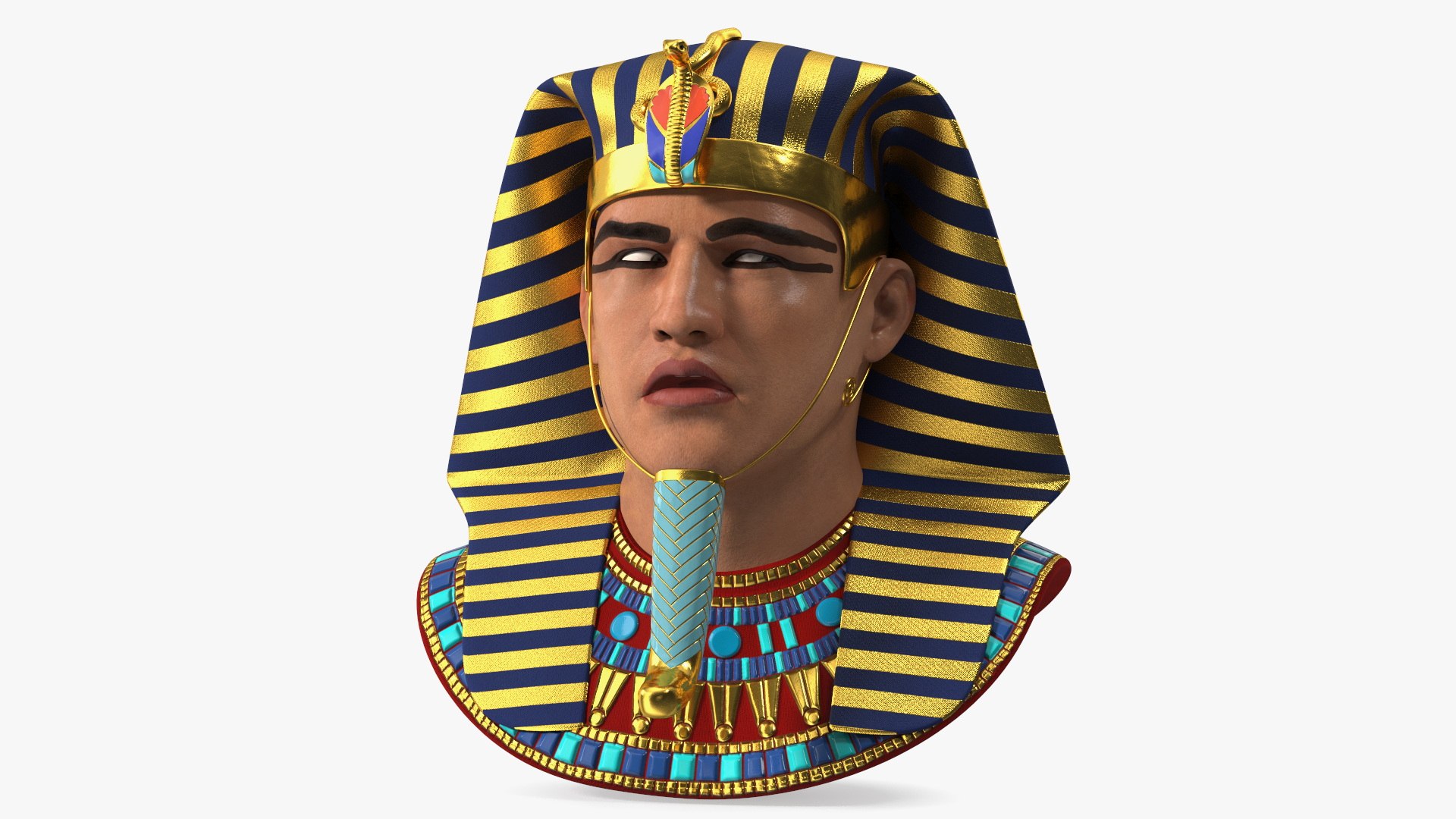 3D Head Of Egyptian Pharaoh Rigged For Cinema 4D - TurboSquid 2092552
