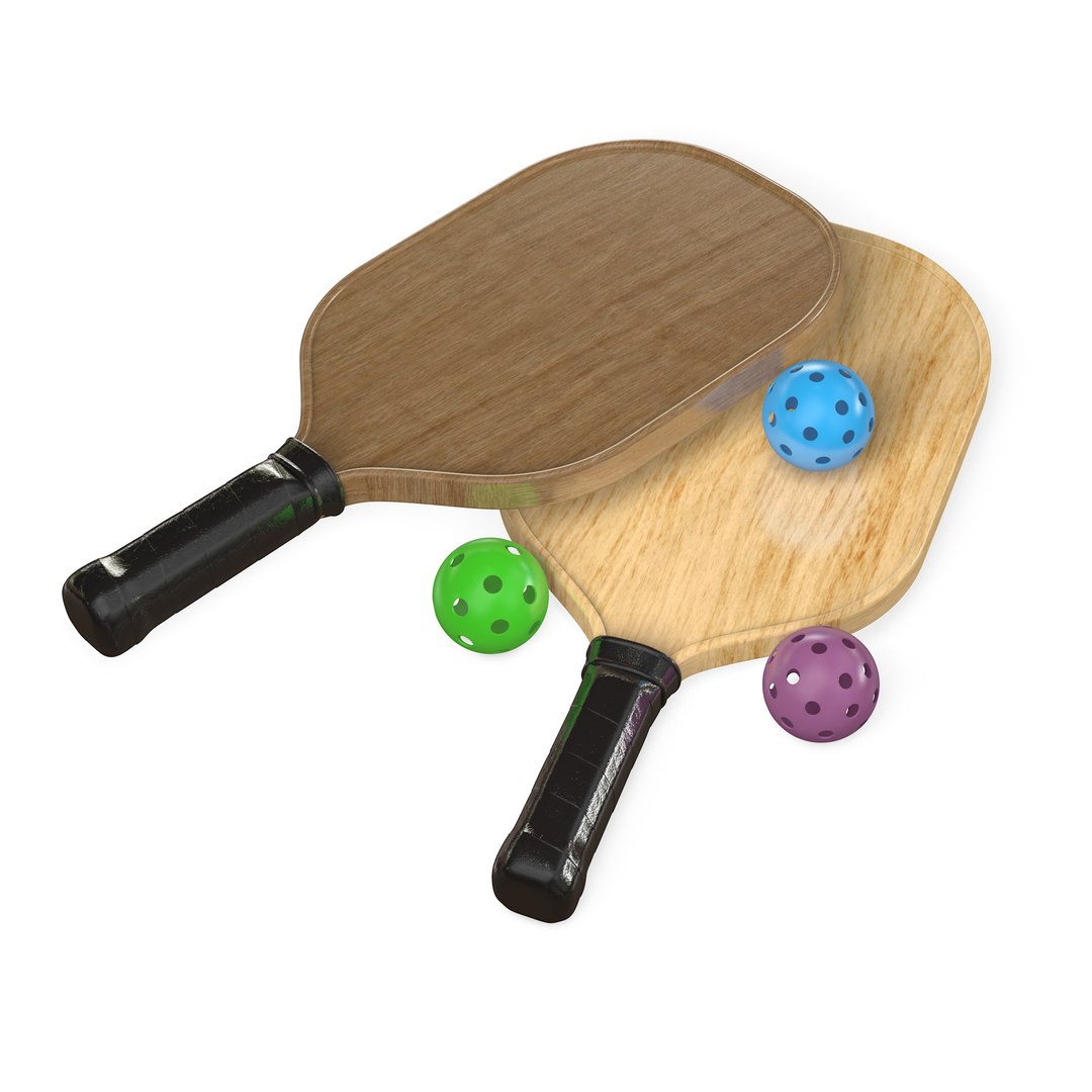 Pickleball Set Paddle Balls 3D Model - TurboSquid 2152026