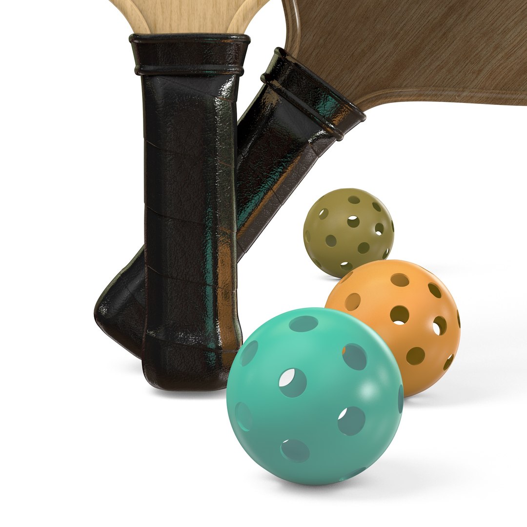 Pickleball Set Paddle Balls 3D Model - TurboSquid 2152026