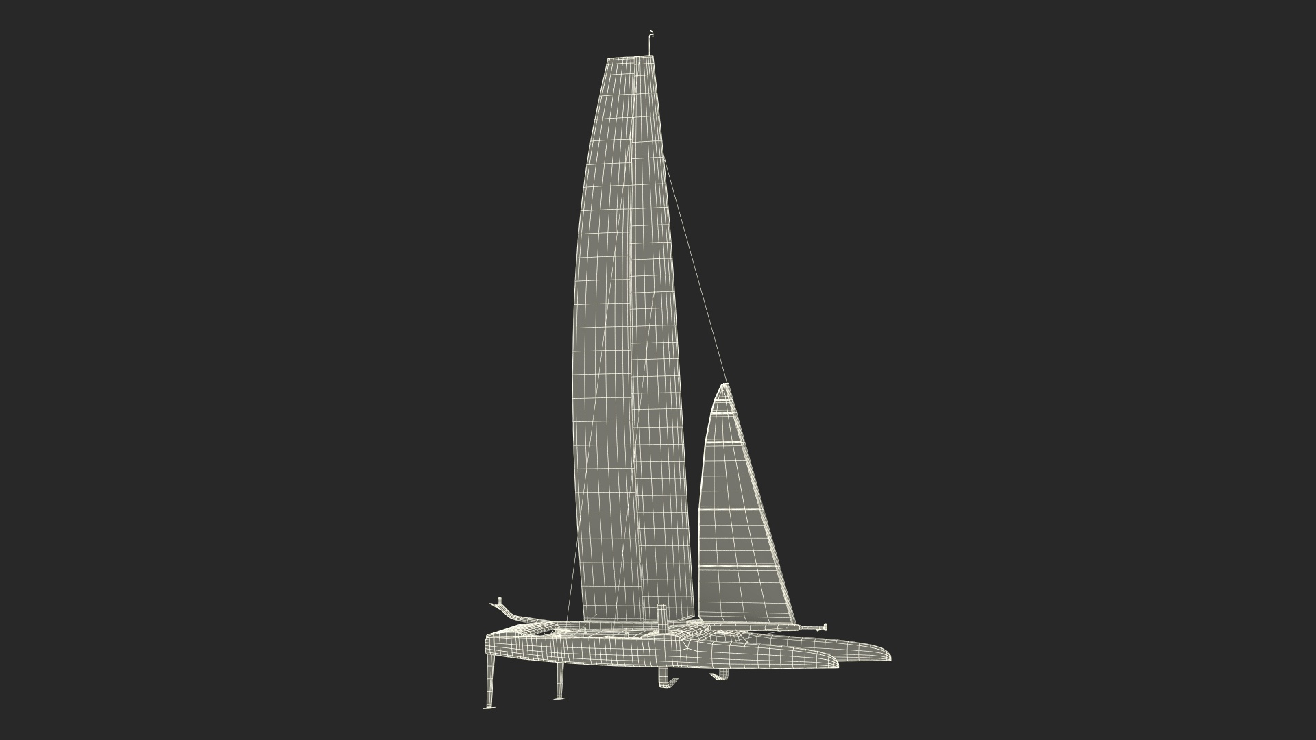 Sail Race Yacht Red 3D - TurboSquid 2185907