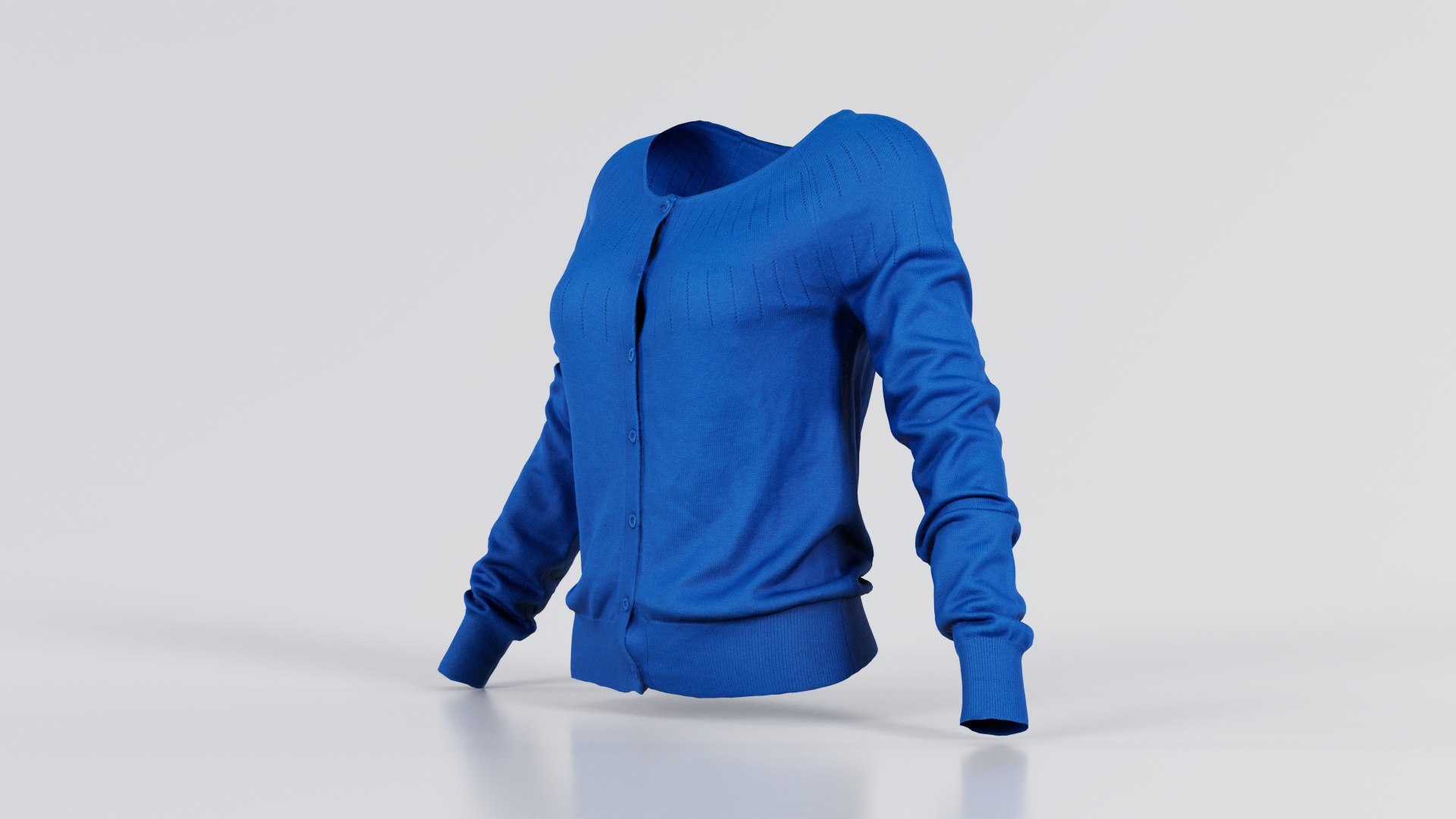 Blue Buttoned Top Remastered 3D Model - TurboSquid 2361707