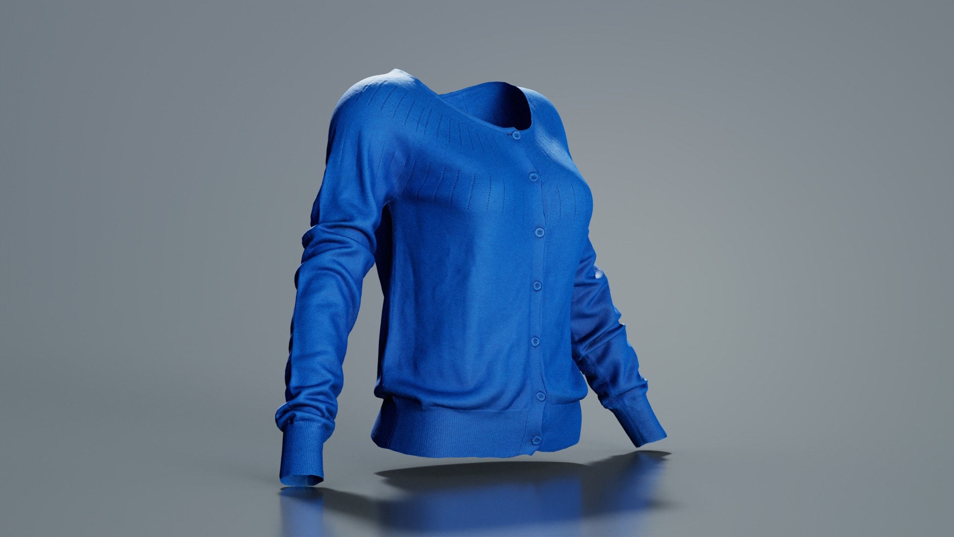 Blue Buttoned Top Remastered 3D Model - TurboSquid 2361707