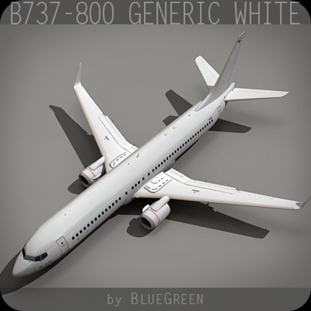 737-800 Generic White Plane 3d Max