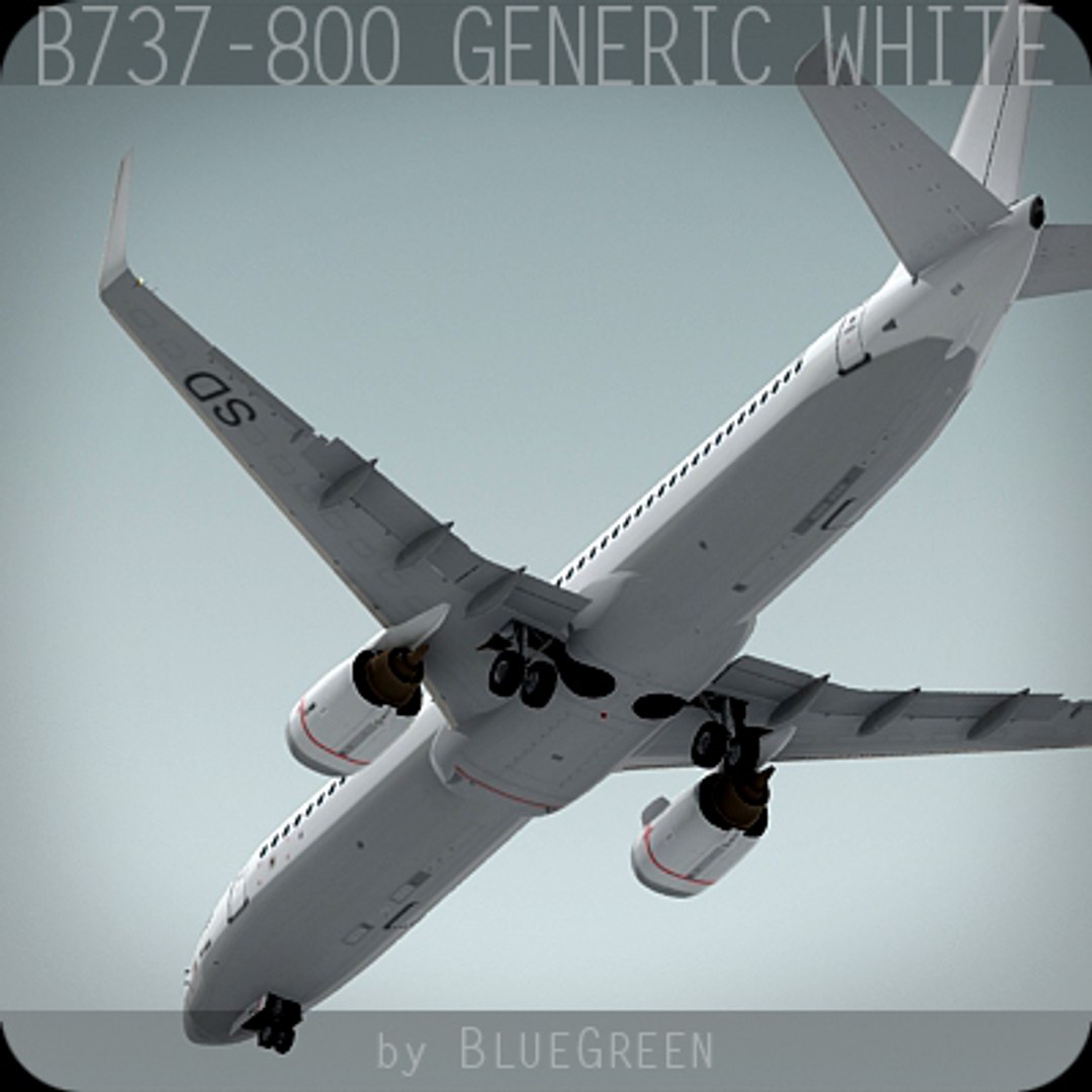 737-800 Generic White Plane 3d Max