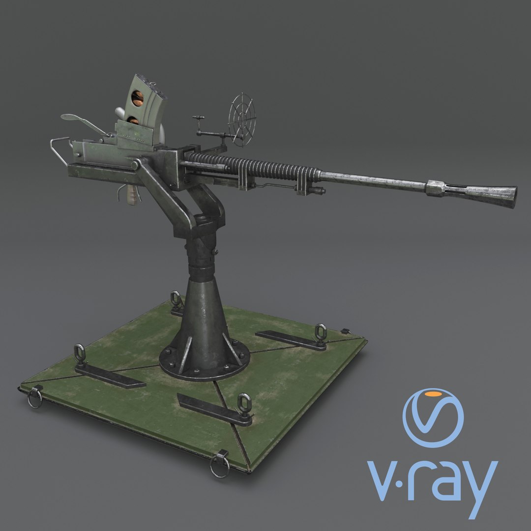 3D Machine Gun Turret - TurboSquid 1466312