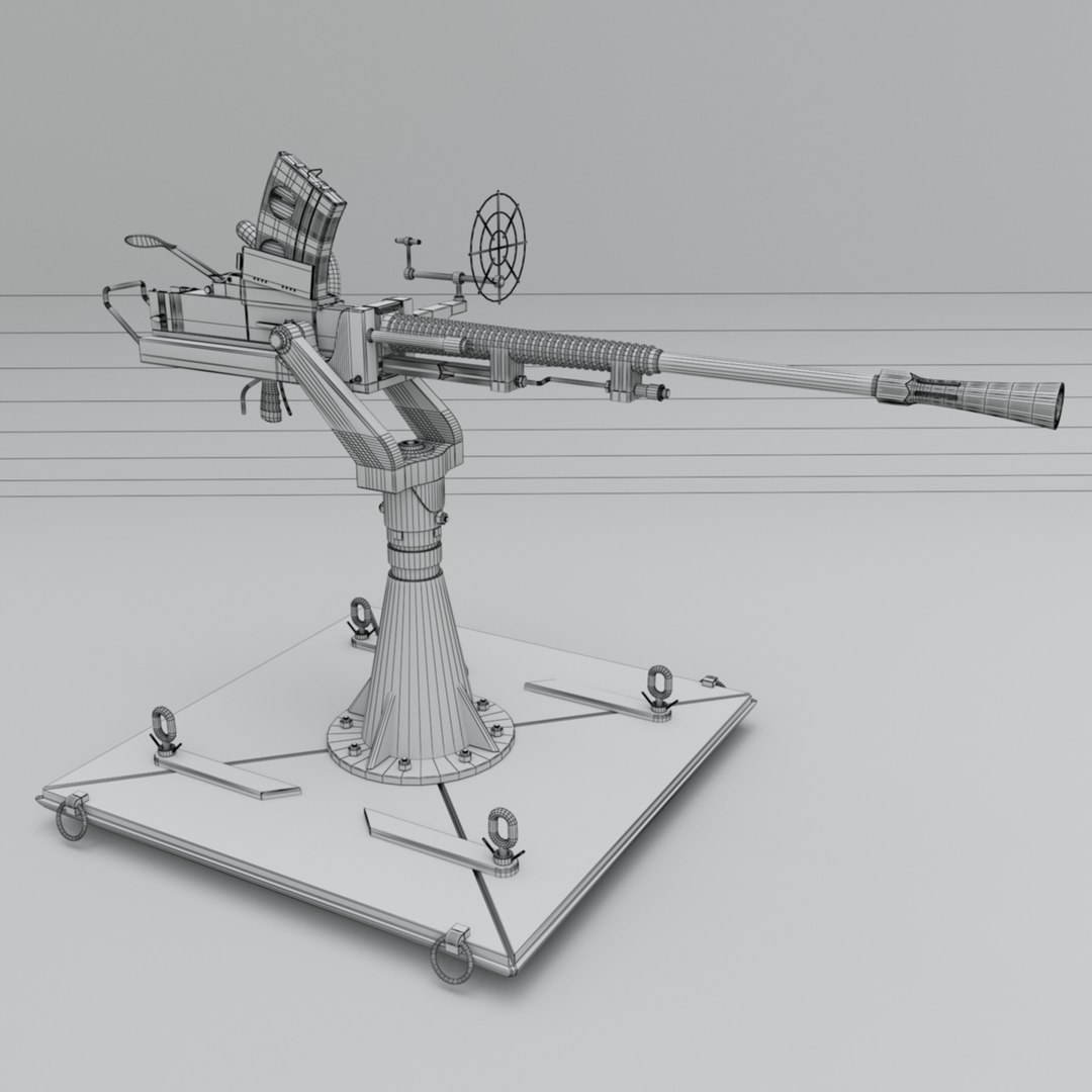 3D Machine Gun Turret - TurboSquid 1466312