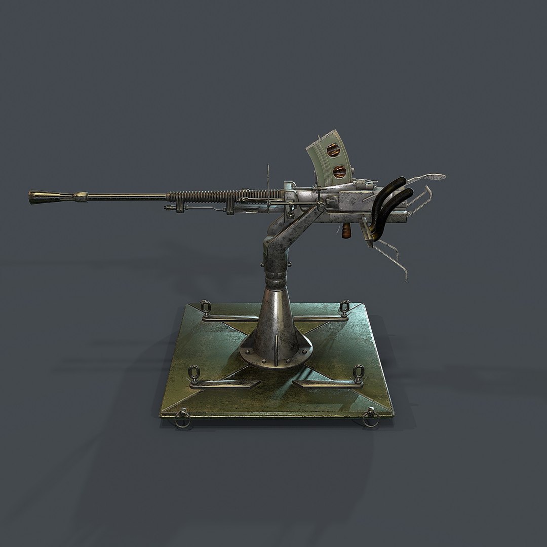 3D Machine Gun Turret - TurboSquid 1466312