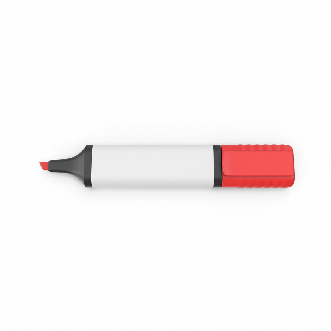 Red Highlighter 3D Model - TurboSquid 1845435