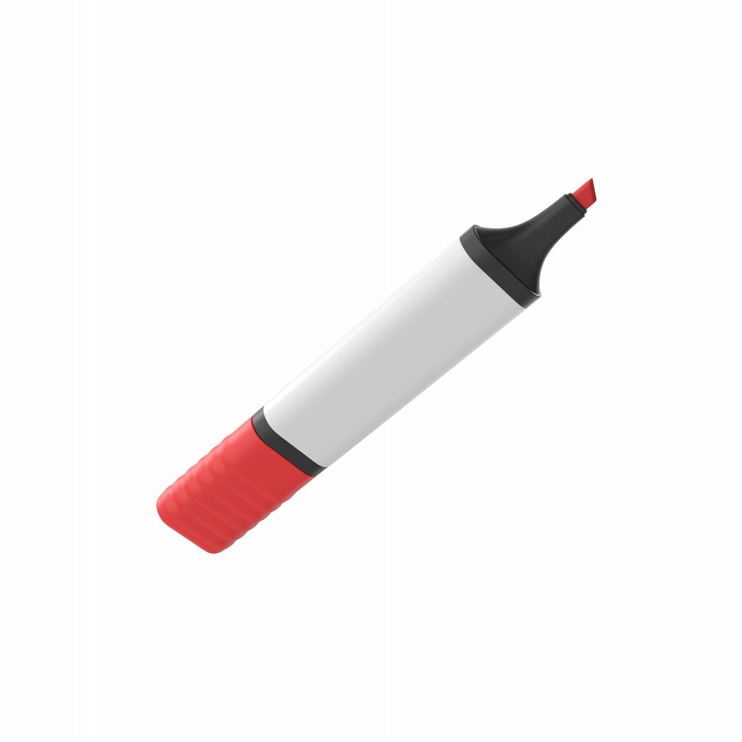Red Highlighter 3D Model - TurboSquid 1845435