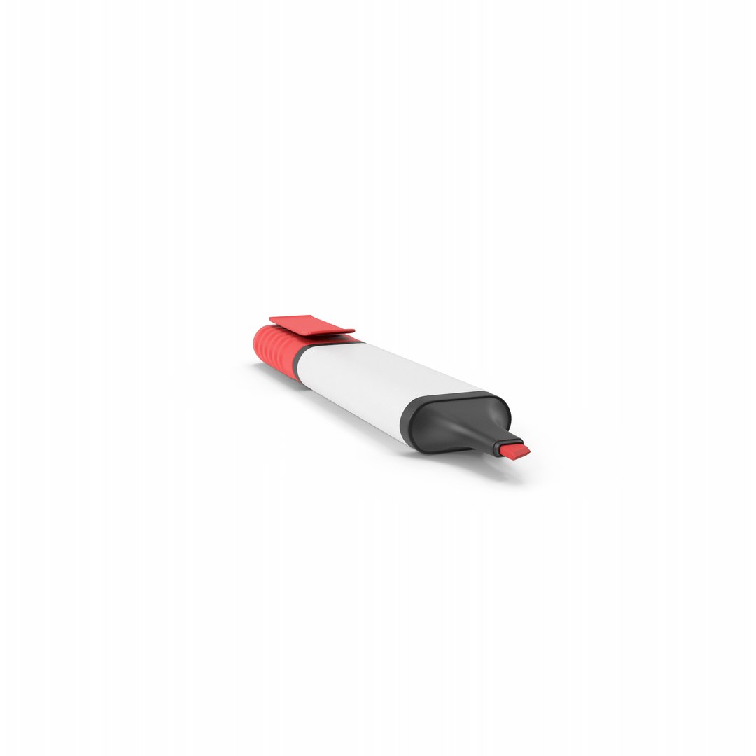 Red Highlighter 3D Model - TurboSquid 1845435