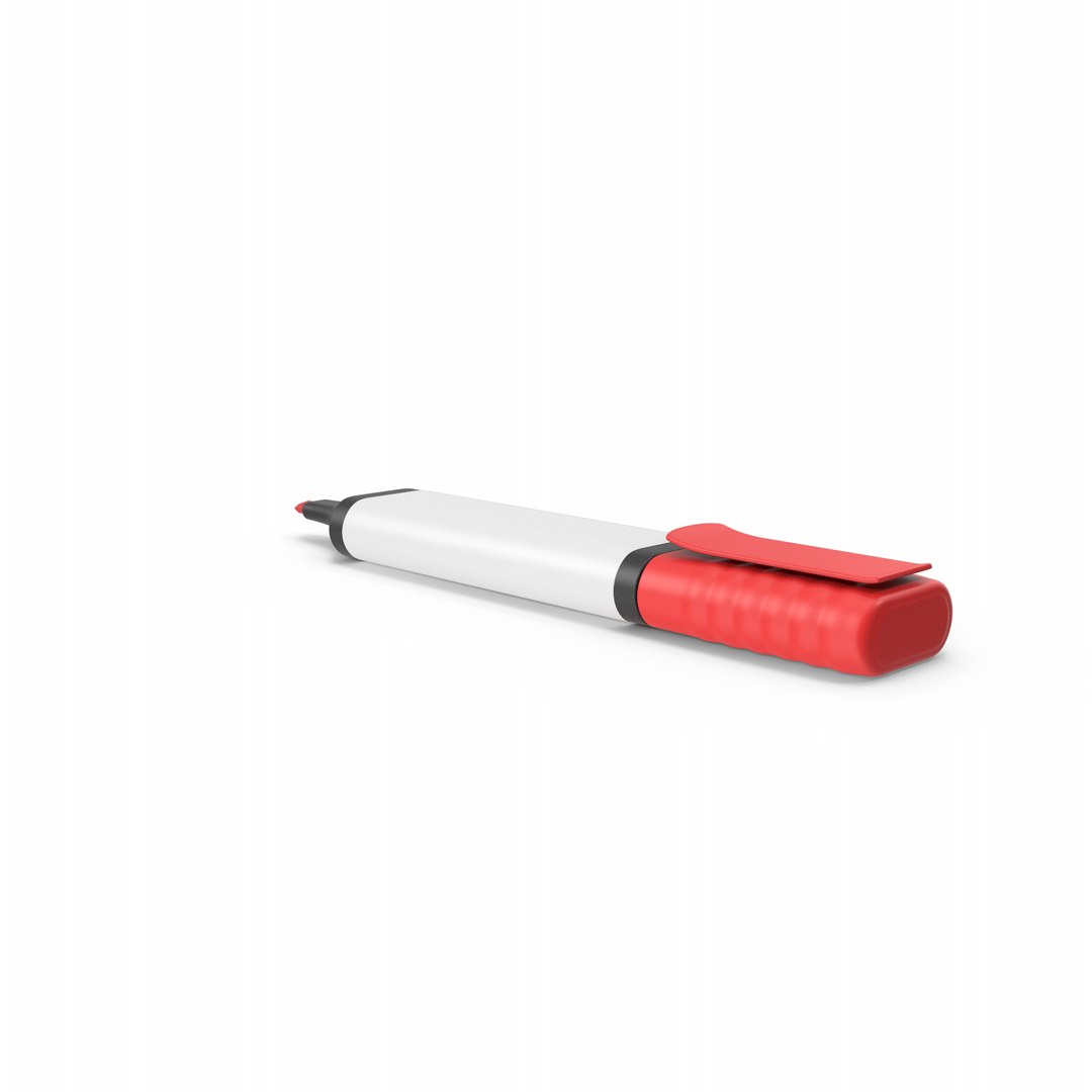 Red Highlighter 3D Model - TurboSquid 1845435