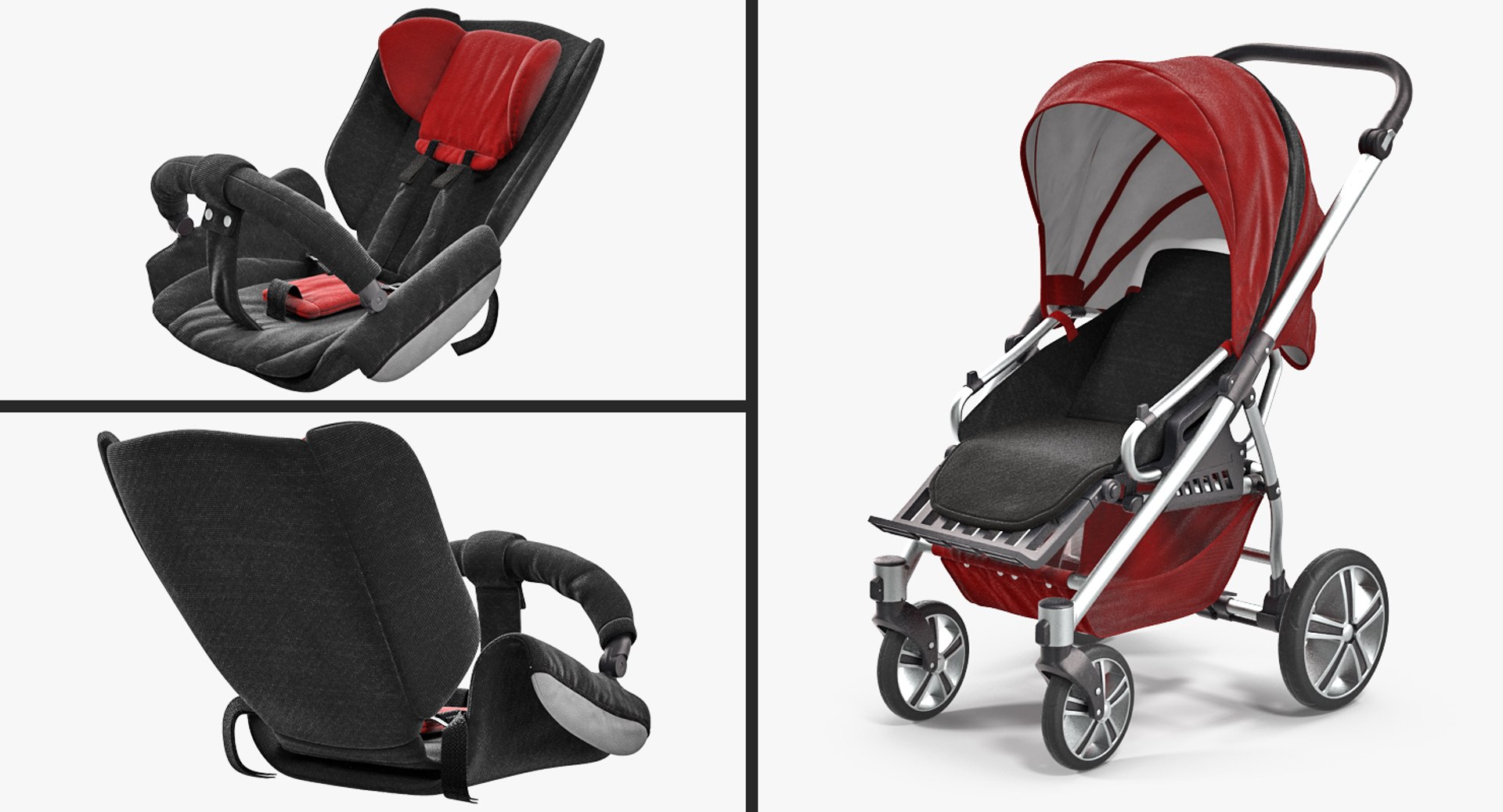 3D Baby Strollers Collection 3 model - TurboSquid 2117463