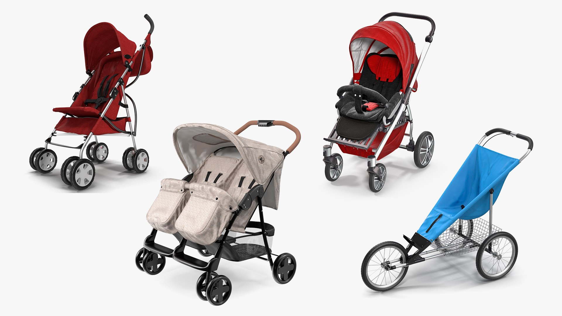 3D Baby Strollers Collection 3 model - TurboSquid 2117463